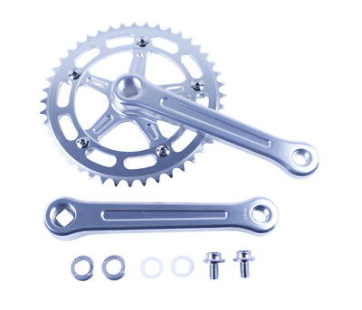 ProBMX BMX 3 Piece Aluminium Crank Set Silver with Old School BMX Style ...