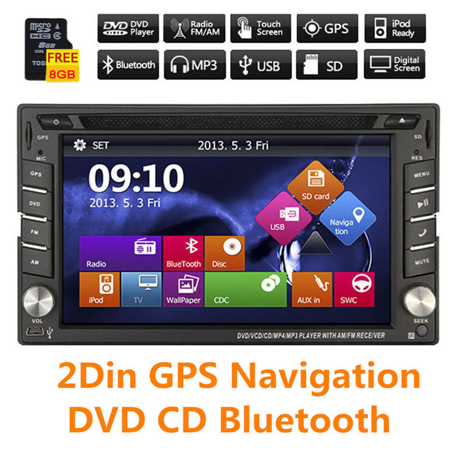 6.2" 2Din HD 16:9 Bluetooth Car SUV 7 Colors GPS Navigation Stereo DVD CD Player | eBay