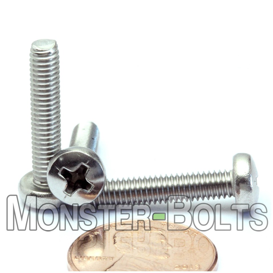 M4 / 4mm Phillips Pan Head Machine Screws, Stainless Steel A2, DIN 7985 ...