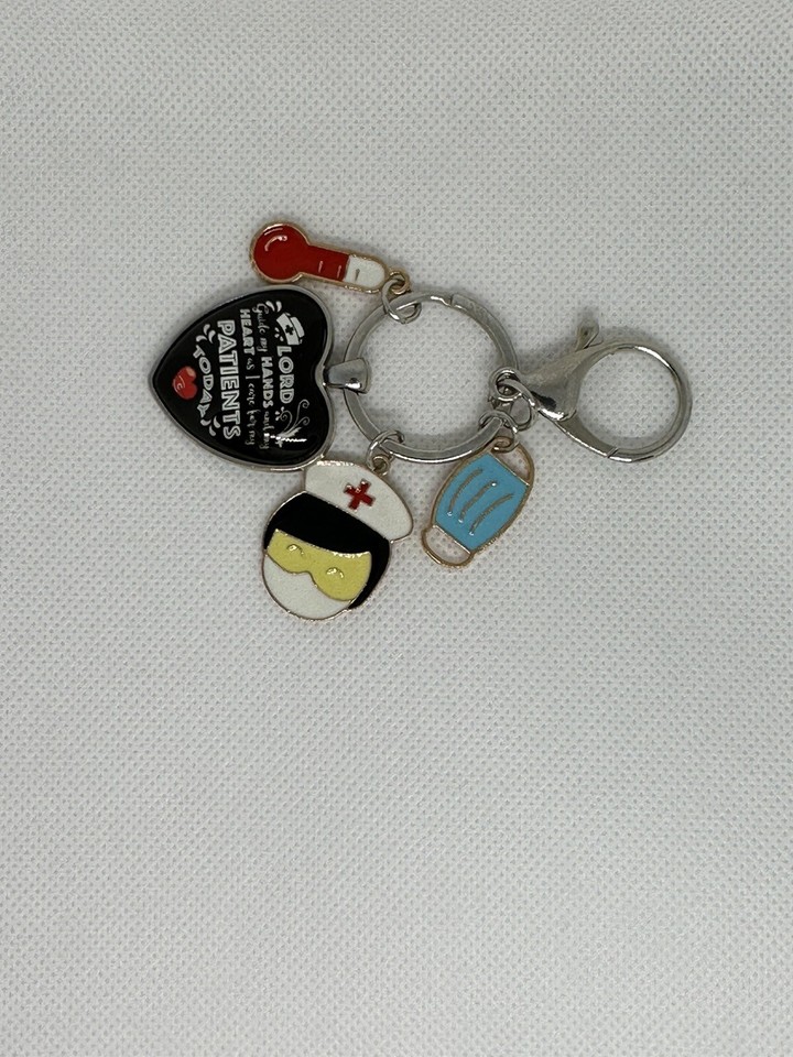 Nurse & Heart Charm Keychain Gift for Nurse Appreciation Gift Key Chain ...
