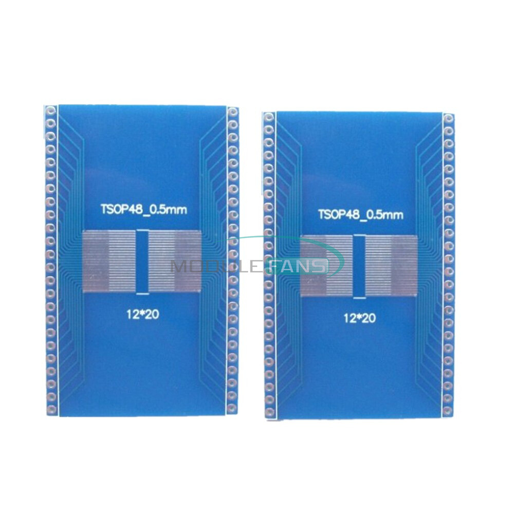 2PCS 0.5mm Pitch TSOP48 To DIP48 Adapter Plate PCB Board Interposer ...