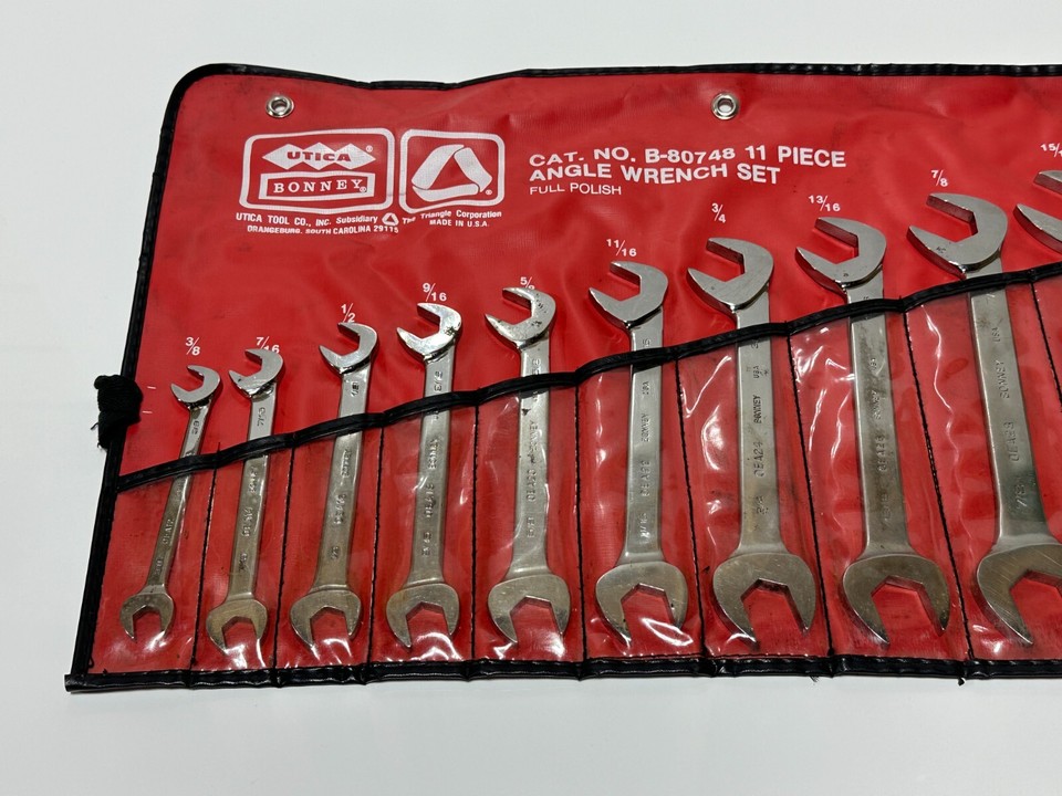 Bonney Tools USA B-80748 11pc SAE Full Polish 4-Way Angle Open-End ...