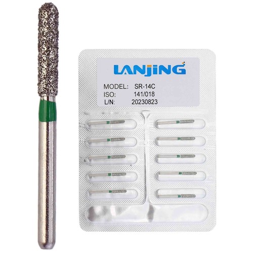 Dental Diamond Burs FG SR-14C Straight Round End Super Coarse For High ...