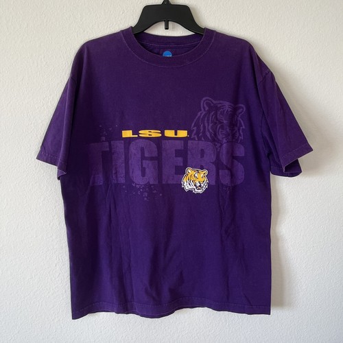 NCAA LSU Tigers 2000s Logo Faded Graphic Men's L Purple T-Shirt | eBay