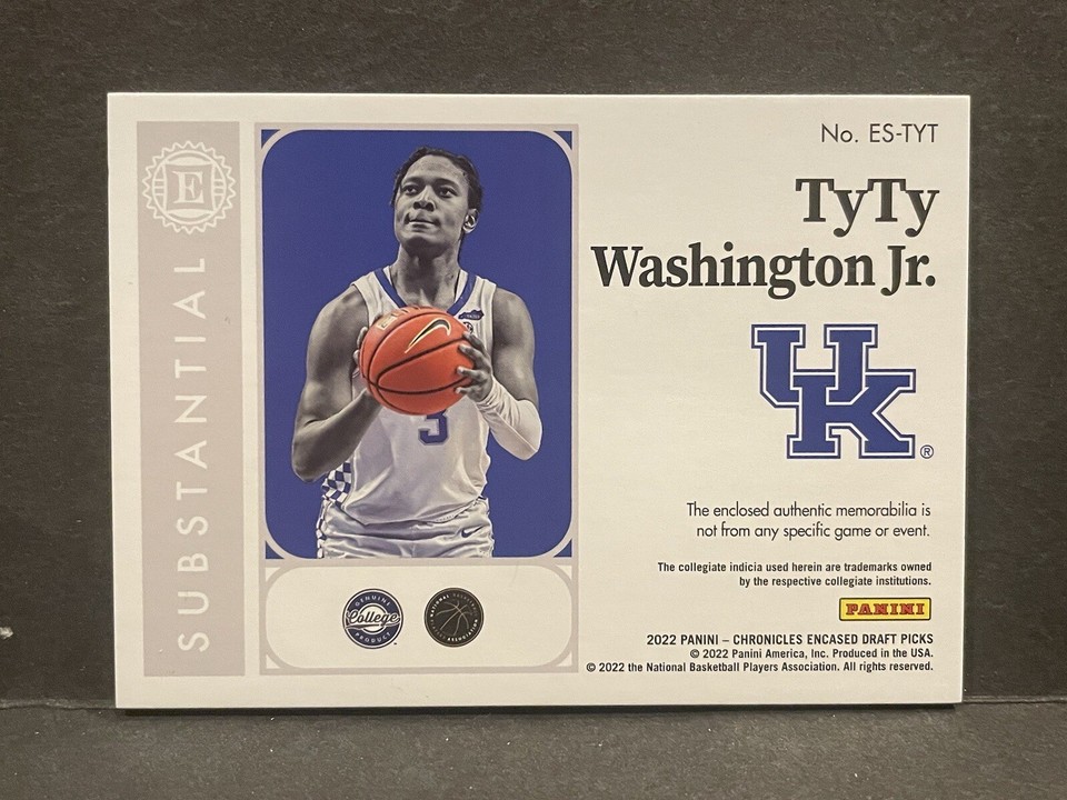 2022-23 Panini Chronicles Substantial Swatches Blue /99 TyTy Washington ...