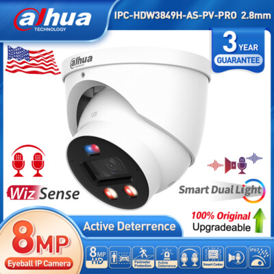NEW DH 8MP TiOC IP Camera FullColor Alarm WizSense IPC-HDW3849H-AS-PV ...