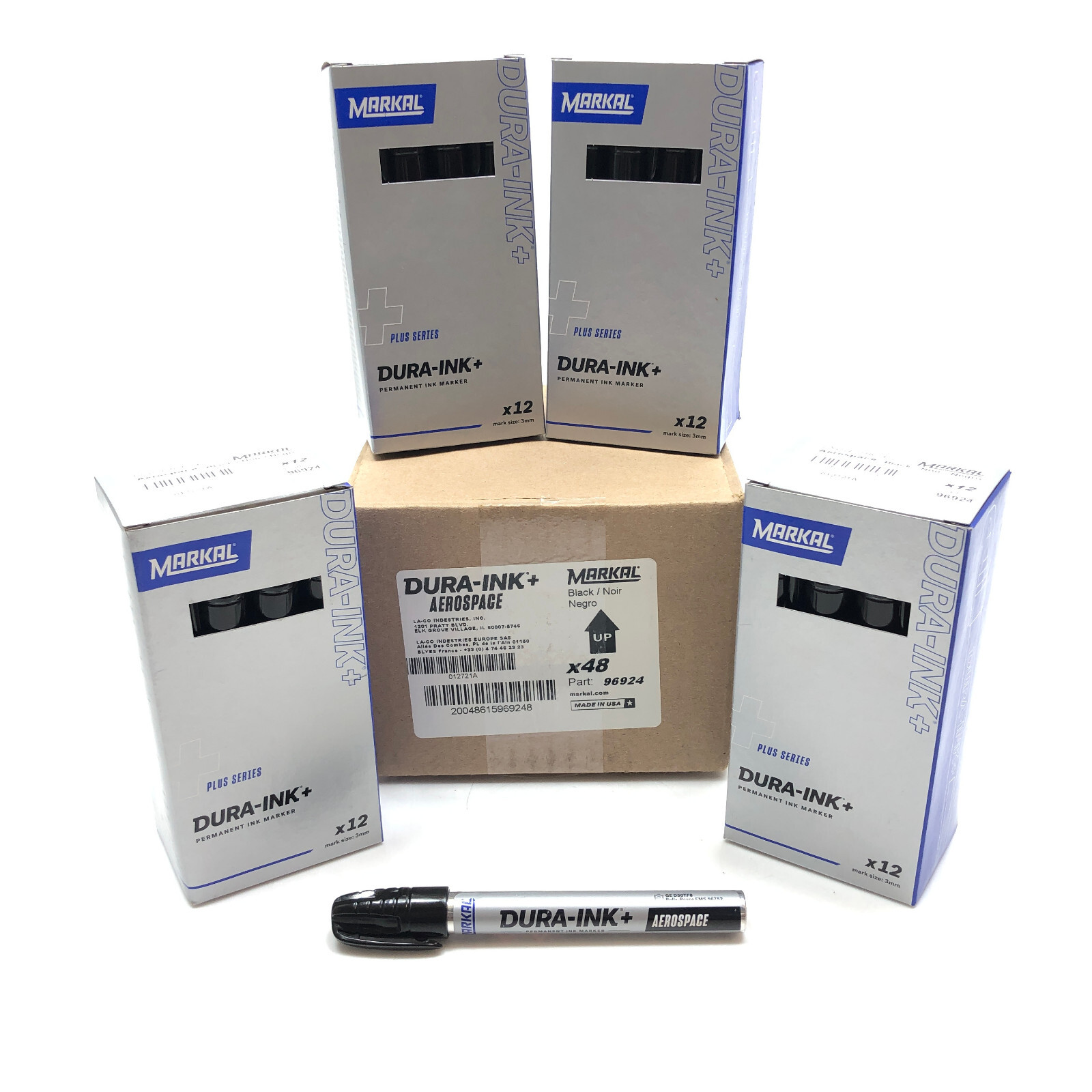 Markal 96924 Dura-Ink Aerospace Black Marker Case of 48 for sale online ...