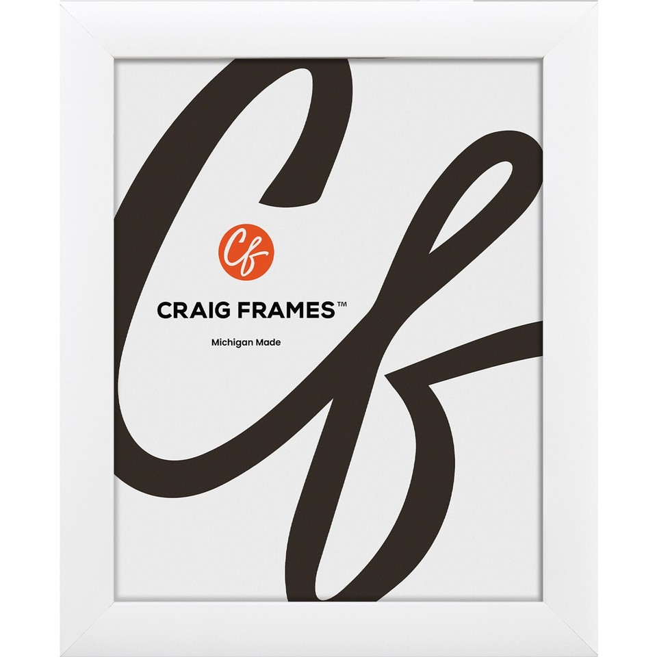 Contemporary 1", Modern Satin White Picture Frame With a Single Mat | eBay
