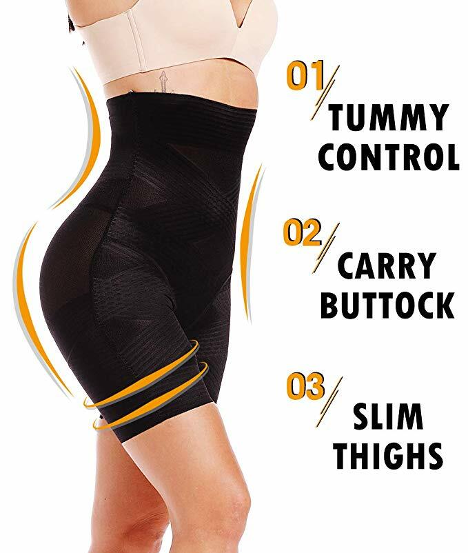 Fajas Colombianas Women High-Waisted Boyshort Pants Body Shaper Girdle ...