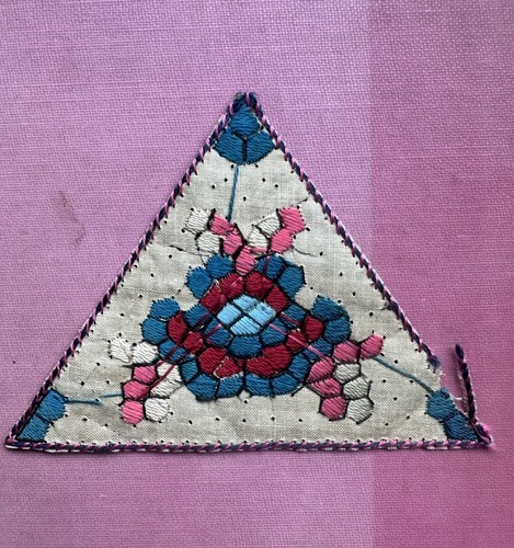 Antique 1920s Egyptian Revival silver embroidered pyramid dress patch ...