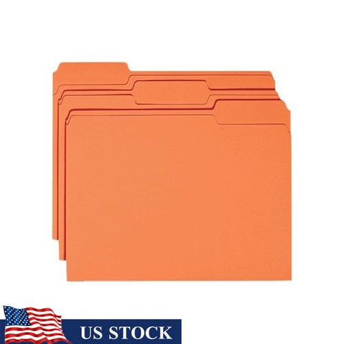 Colored File Folders 1/3 Cut Assorted Tabs Durable 11pt Stock 100 Count ...