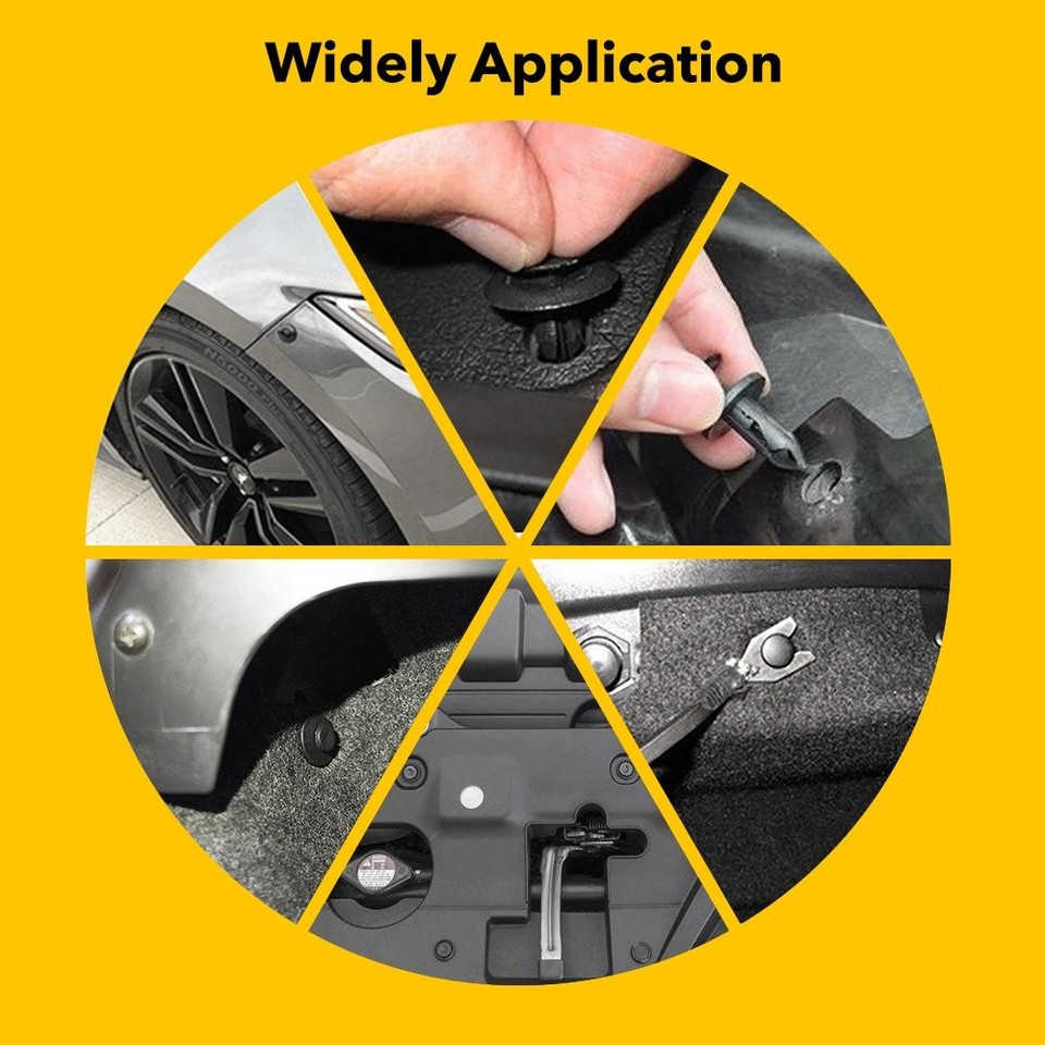 448pcs Plastic Car Rivets Fender Fastener Bumper Push Clip+Remover Pin ...