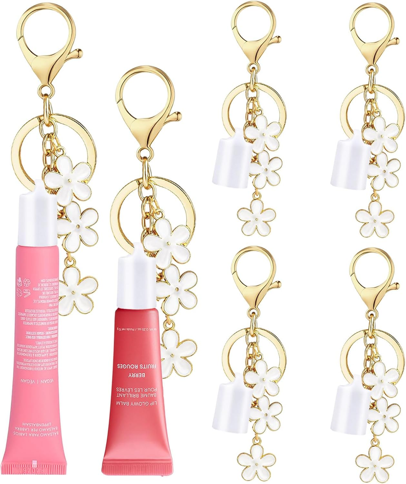 4PCS Lip Balm Cap Keychain for Summer Fridays Lip 0.5Oz Gloss with ...