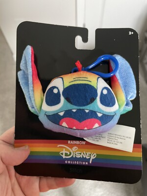Disney Rainbow Collection Stitch Plush Backpack Keychain Clip-on Hanger ...