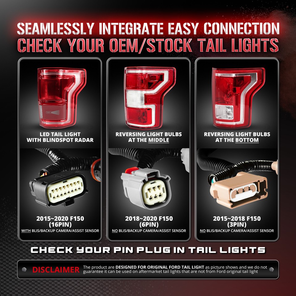 OPT7 Easy Connect Tailgate Wire Harness for F150 15-20 All Models w ...