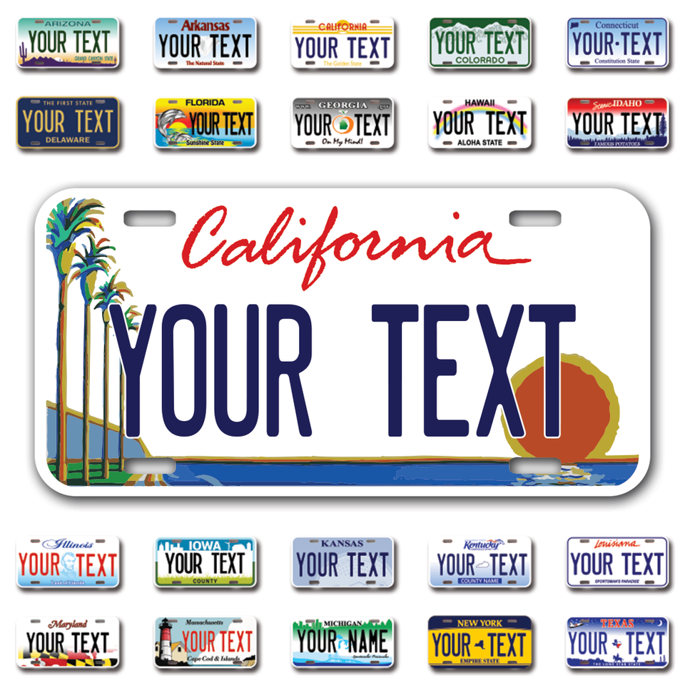 Custom Mini state Plates | All 50 Sates | 4x2 - 6x3 | name plates for ...