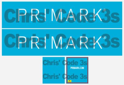 Code 3 Adhesive Vinyl Trailer Decals - Primark Livery - 1/50 1/64 1/76 ...