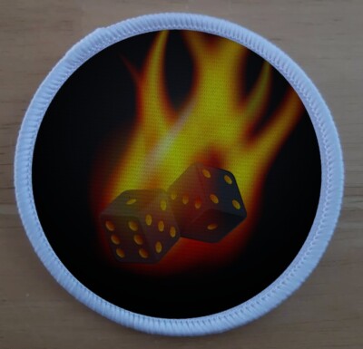 Burning Blue Poker Dice 3" Inch Iron Or Sew On Patch Badge | eBay