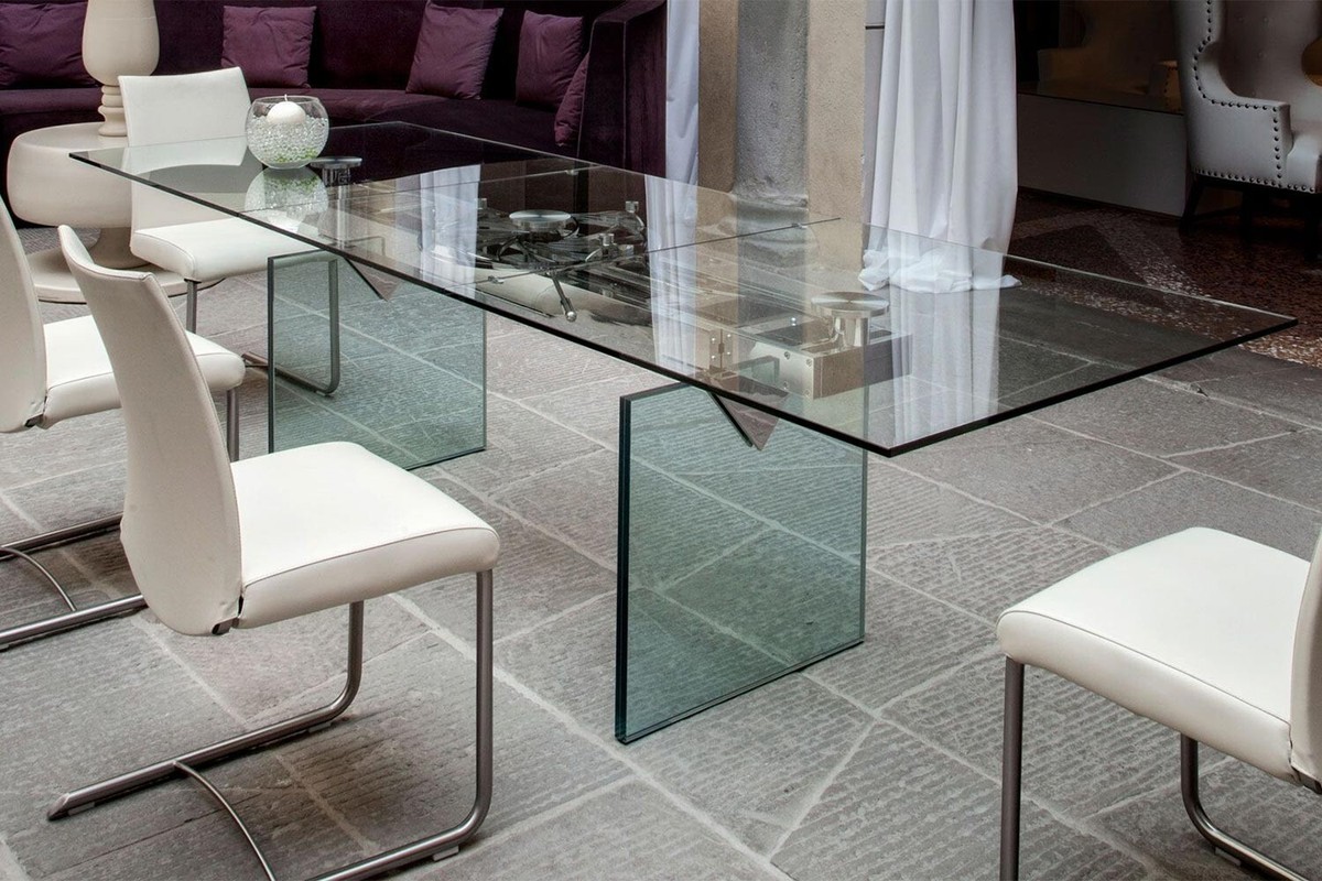 Naos Quasar Glass Dining Table Contemporary Dining