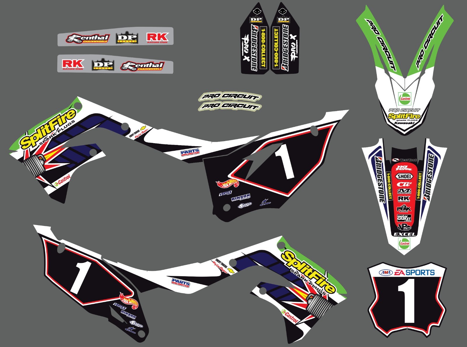 Kawasaki PRO CIRCUIT RETRO 2000 CUSTOM KIT - ALL YEAR KAWASAKI | eBay