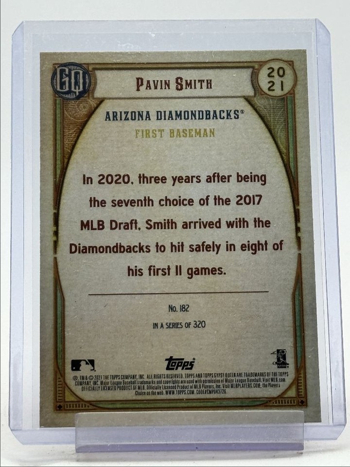 PAVIN SMITH 2021 TOPPS GYPSY QUEEN BASEBALL ROOKIE DIAMONDBACKS RC ...