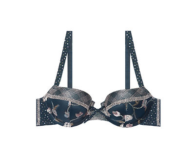 LOU Paris Midnight Tea Time Bra Floral Embroidery Pushup Bra French ...