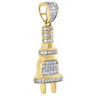 10k Yellow Gold Genuine Diamond Plug Socket Fuse Pendant 1" Mini Charm ...