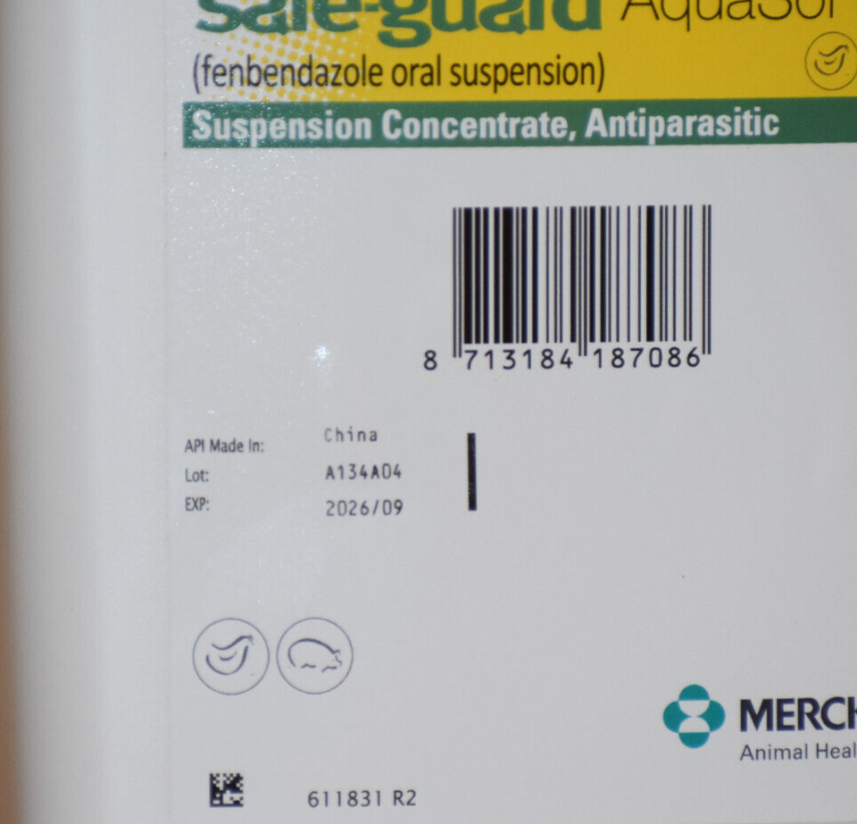 Merck Safe-Guard Aquasol Dewormer -Small Flocks - 10ml Treats 800+lbs ...