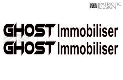 2x Ghost Immobiliser Security Vinyl Sticker car van Camper land rover ...
