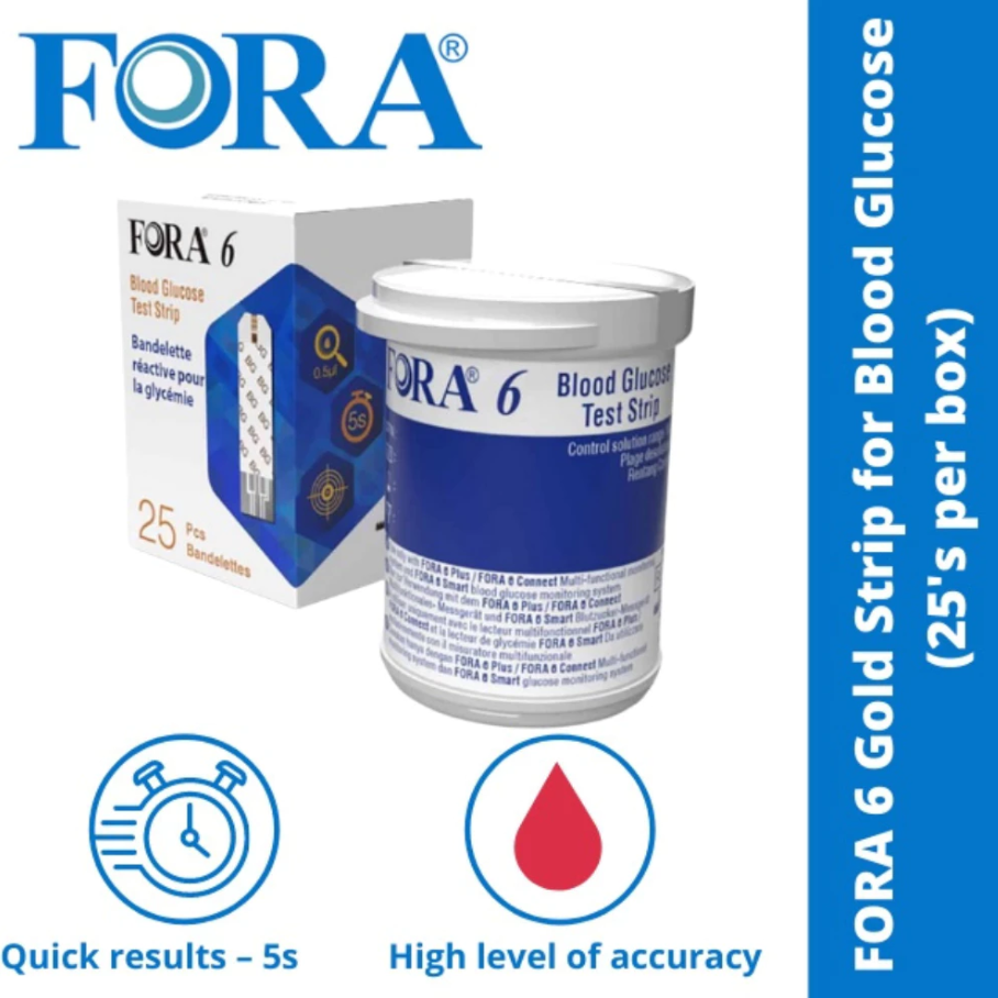 Fora 6 Plus BLOOD GLUCOSE Test Strips 25's Per/Box | eBay