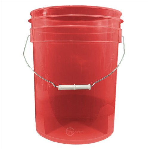 Ultimate Clear Transparent Car Wash Bucket RED - 20L (5 Gallons) + Dirt ...