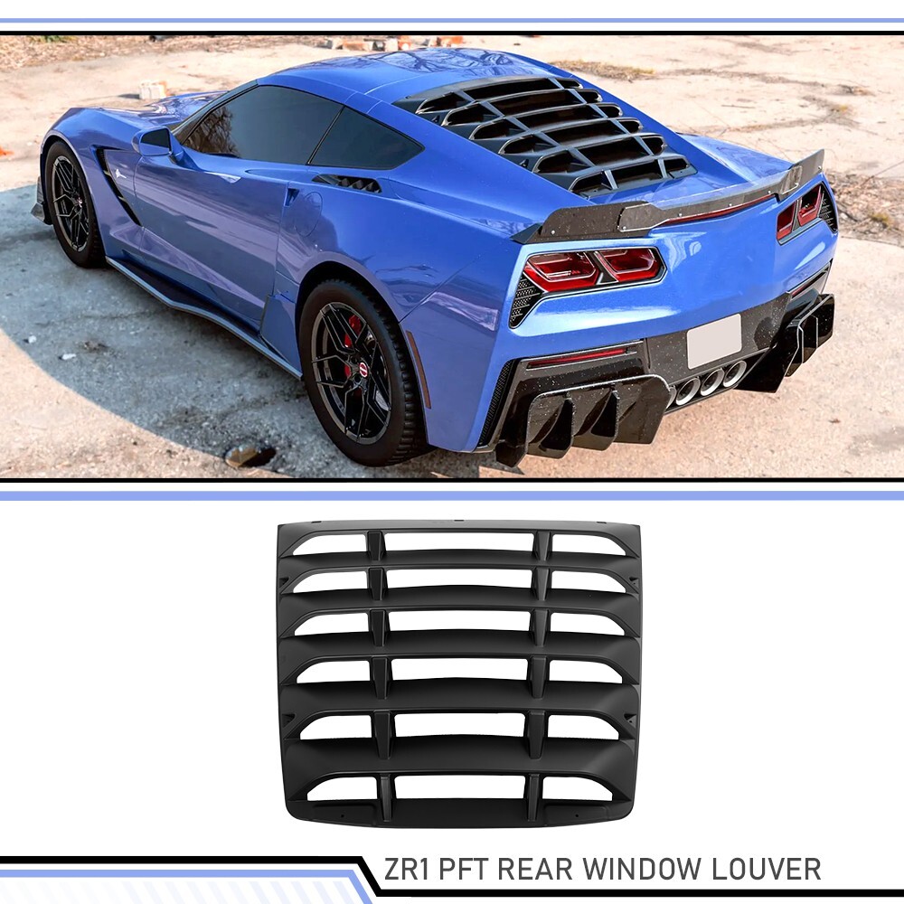Fits 14-19 Chevy Corvette C7 Rear Window Louver Sun Shade Cover Vent ...