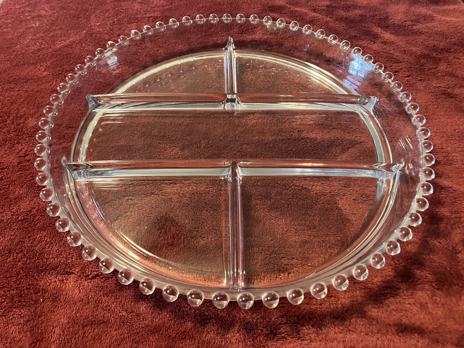 Imperial Candlewick Lg. 5 Section Round Relish--Free Ship | eBay