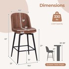27" Modern Swivel Kitchen Bar Stool Set of 2 Counter Height Chair w ...