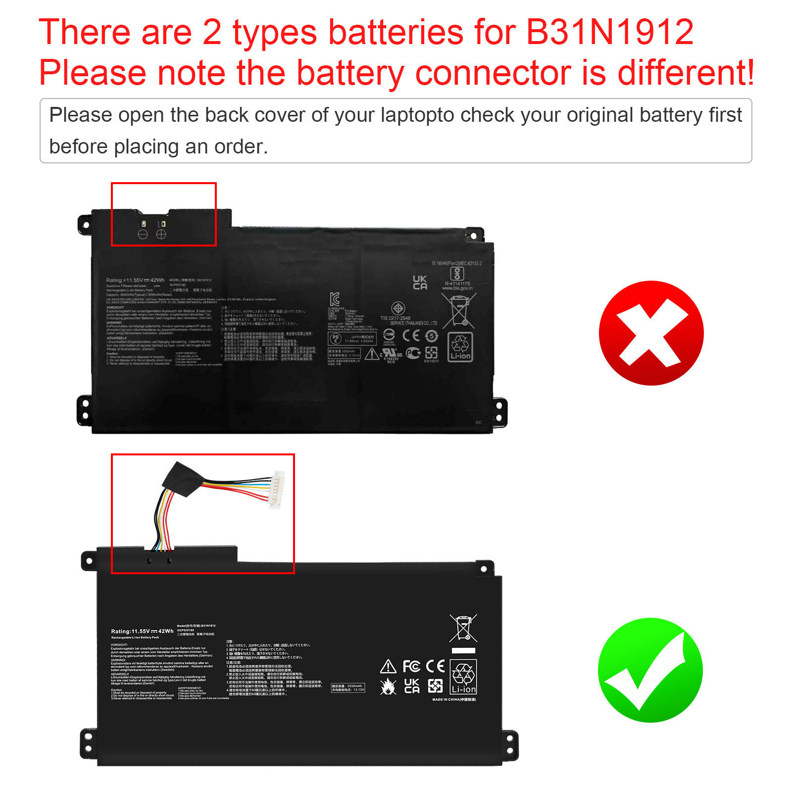 B31N1912 C31N1912 Battery for ASUS VivoBook14 L410MA E410M E410MA E510M ...