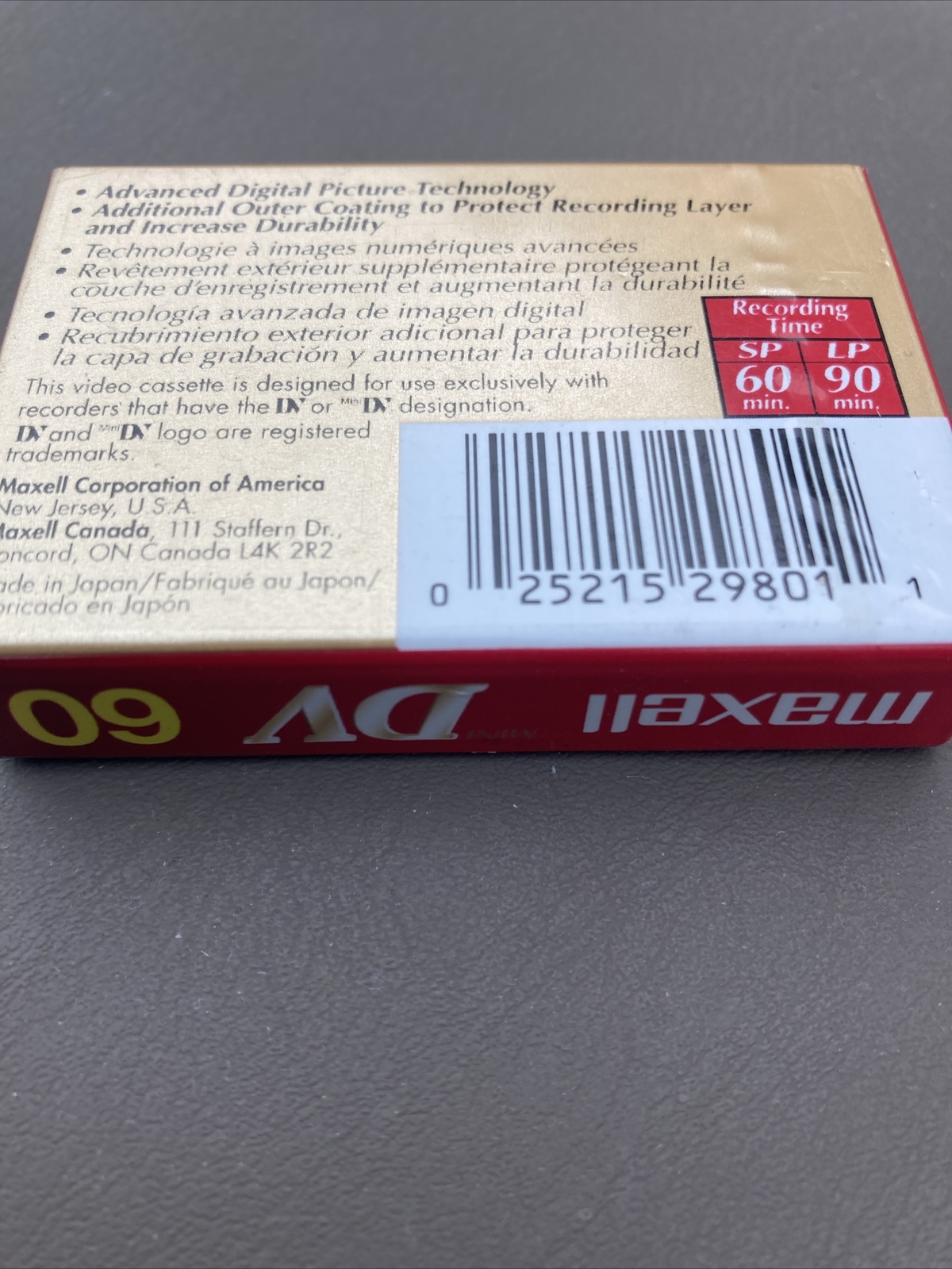 Maxell Mini DV DVM60SE Single Digital Video Cassette 60 Min Camcorder ...