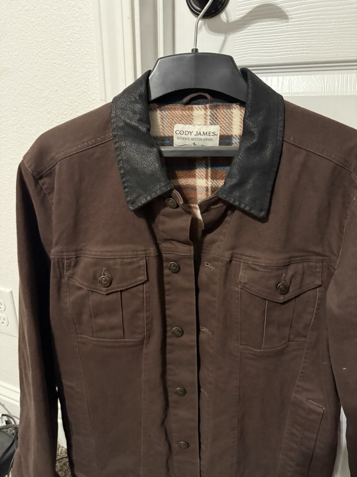 Cody James Ozark Jacket Size Large Brown Plaid Western Cowboy | eBay