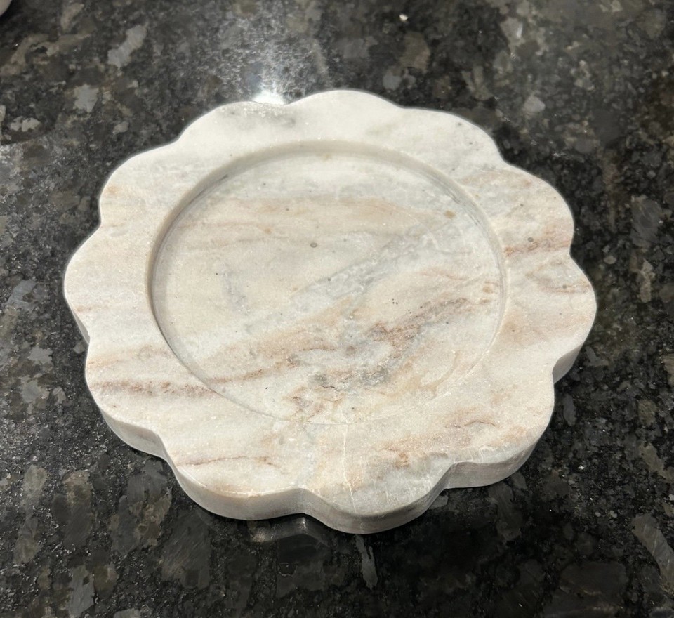 Brown White Gray MARBLE CANDLE TRAY Holder Threshold STUDIO MCGEE ...