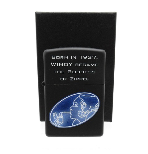 ZIPPO Windy Graphic Matte Black Oil Lighter Made In 2014 | eBay