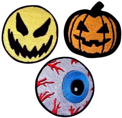 Halloween Patch Embroidered Iron On Pumpkin Badge Fancy Costume Eye ...