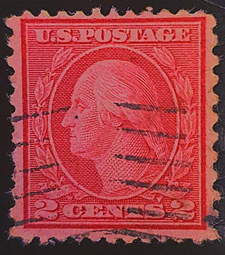 RARE 1919 Washington 2c Carmine , ROTARY Perf 11 x 10 OVERPRINT Bright ...