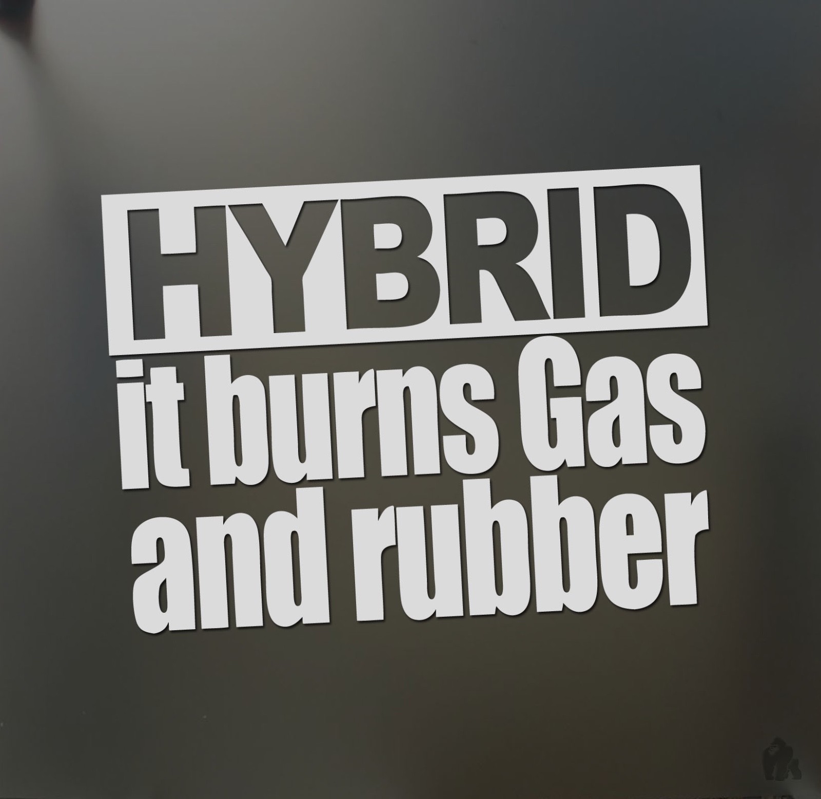 Hybrid burns gas & rubber funny race sticker prius WRX JDM hooligan ...