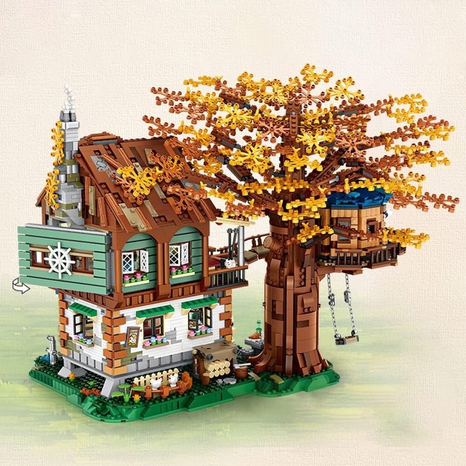 Mini Blocks 1033 Tree House Building Kit 4761Pcs Ideas Forest Loz 1033 ...