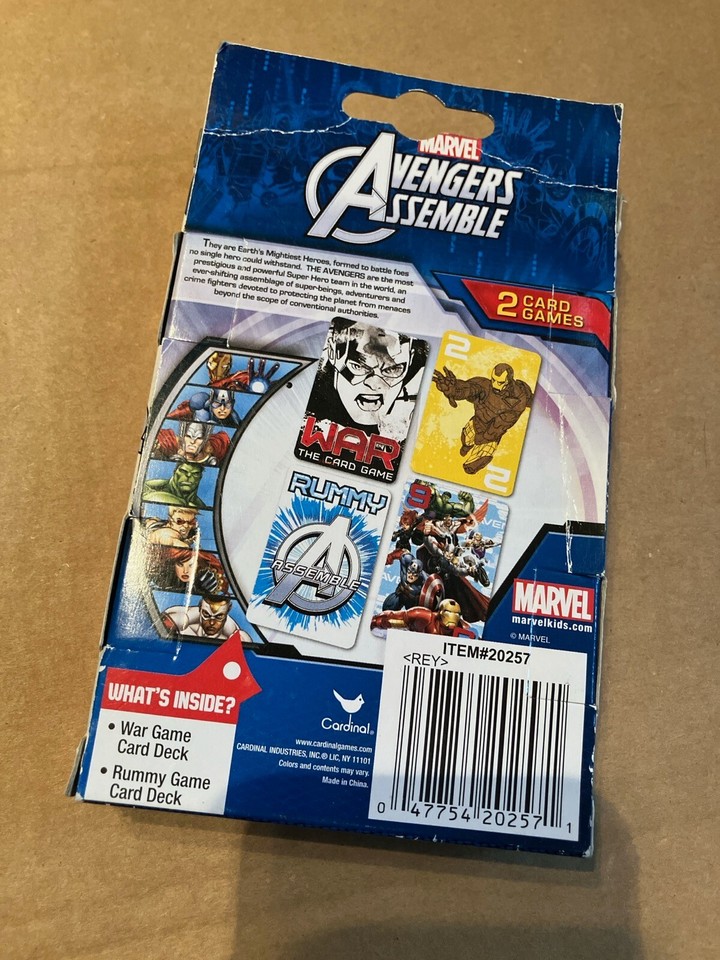 Cardinal Board Games Marvel Avengers Rummy and War Card Games Box | eBay