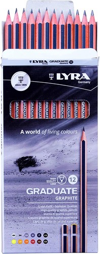 Lyra Graduate Graphite Pencils - HB/B/2B/3B/4B/5B/6B/F/H/2H/3H/4H ...