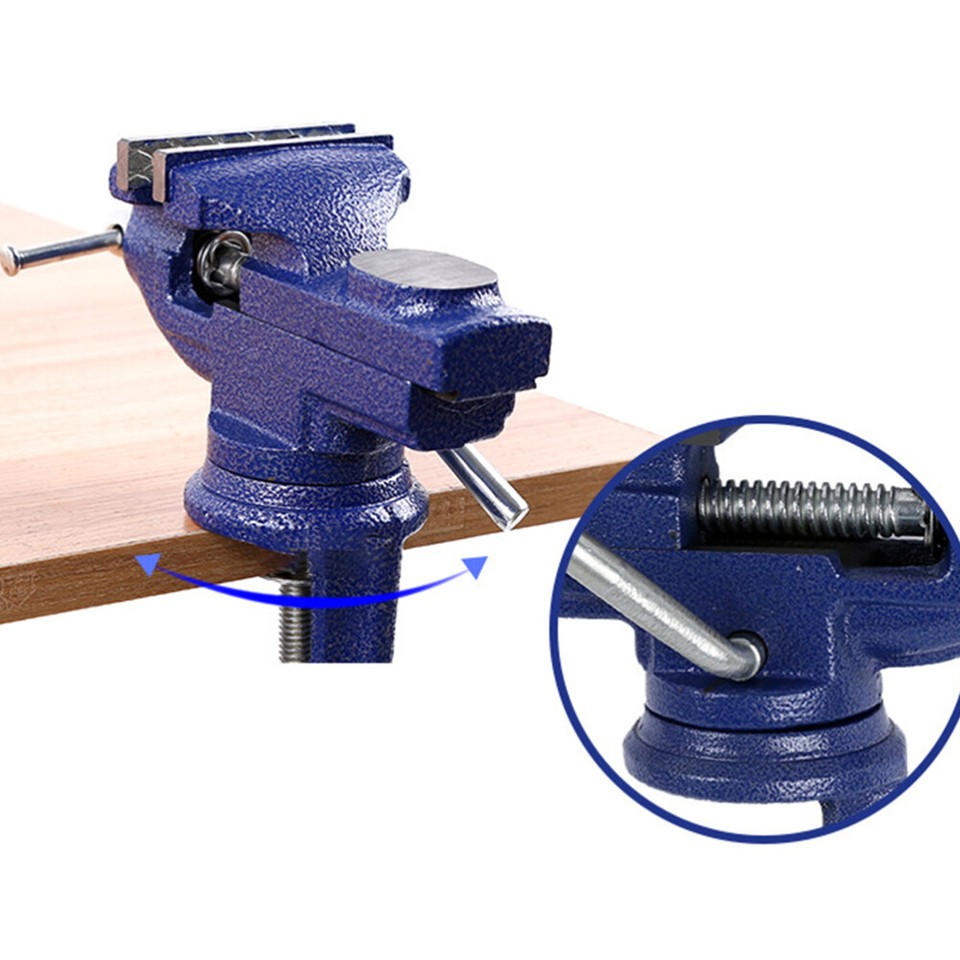 Heavy Duty Work Bench Vice Engineer Jaw Swivel Base Workshop Vise Clamp ...