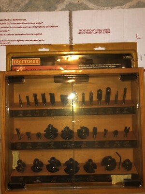 Craftsman 30pc. Carbide Tip Router Bit Set 1/4" Shank Wood Case New ...