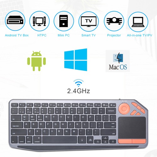 2.4G Wireless TV Keyboard with Touchpad for Smart TV, iOS /IPad Android ...