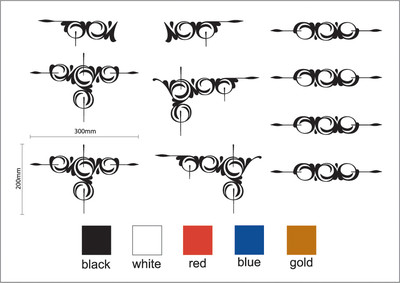 Scroll decorative swirl sticker set of 10 Truck Horse Float ute pin ...