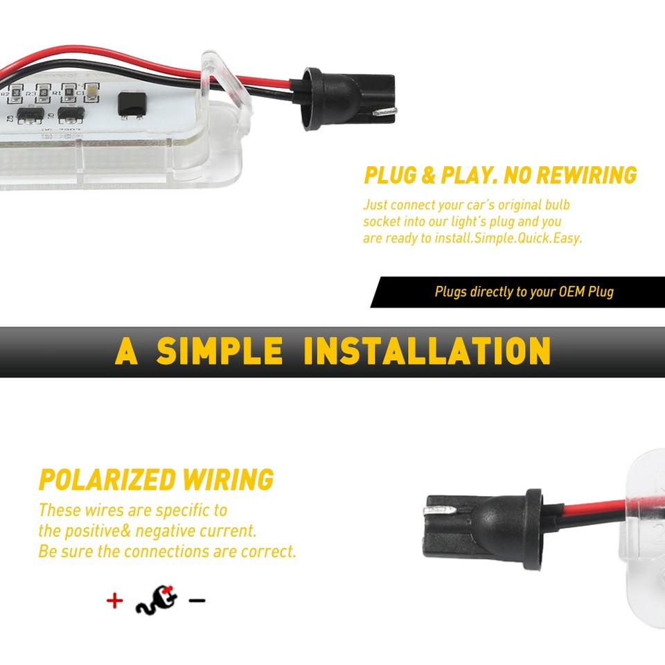 2x LED Plate License Lamp Light Assembly Replacement for Ford Explorer ...